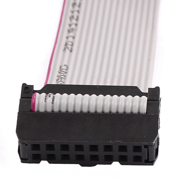 IDC/IDE 16pin flat power ribbon cable 1.27mm pitch with IDC 2.54mm pitch connector female socket